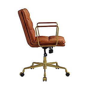 Acme Furniture Dudley Executive Office Chair, Rust Top Grain Leather
