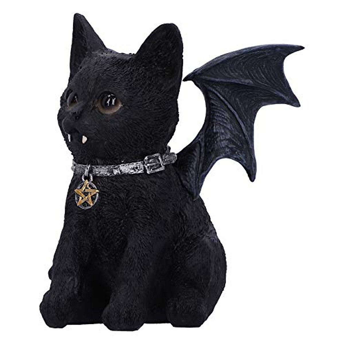 Nemesis Now Vampuss Black Bat Cat, 16cm, Resin, Black, Vampire Cat Figurine, Witch Gift, Halloween Decoration, Cast in Finest Resin, Lovingly Hand-Painted