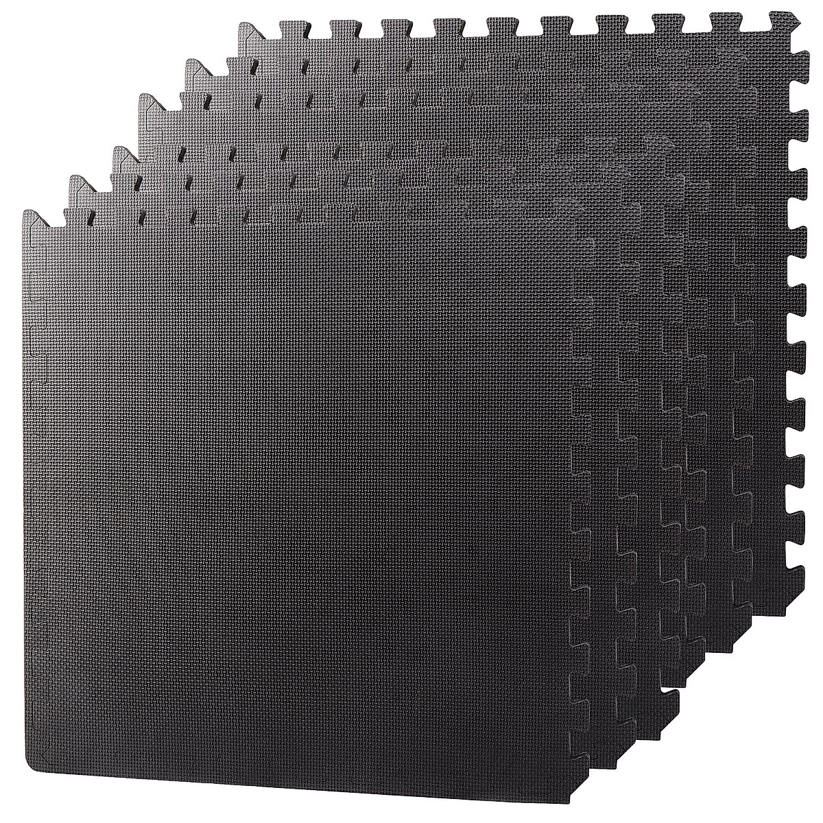 HomGarden Puzzle Exercise Mat 1/2’’ EVA Interlocking Foam Floor Mats for Exercise Equipment Home Gym Workout Mat(24 Tiles) Black