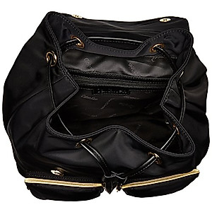 Calvin Klein Teodora Nylon Backpack, Black/Gold