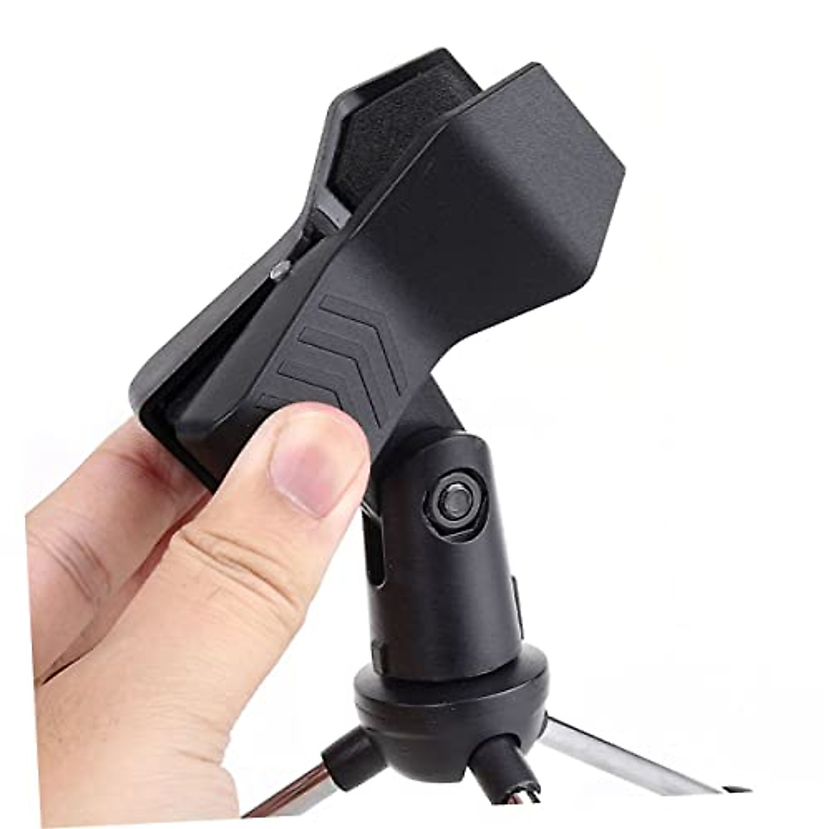 Mikinona 2pcs microphone stand microphone tripod mic holder bracket desk mic table mic stand microphone support mic bracket tabletop tripod microphone mount plastic desktop selfie stand