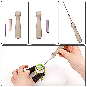 Needle Felting Kit, Animal Doll Felting Kit with Felting Needles,Beginner Includes 4 Felting Needles, DIY Needle Felting Supplies for Christmas, Children's Day, Other Festival and Crafts(Crocodile)