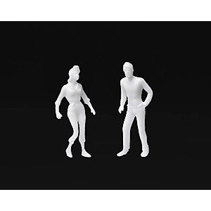 DS. DISTINCTIVE STYLE Unpainted Figures 1:50 Scale 100 Pieces Assorted Poses Miniature People for Architectural Layout Project O Scale Model Trains Railroads Home Bonsai Decor
