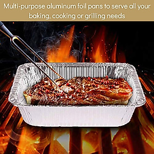HOGOWARE 10-Pack 8x8 Foil Pans 40oz Square Aluminum Baking Pans Heavy Duty Disposable Oven Trays for Cake Roasting Casserole Brownies Bread Pie Large Food Containers Portable Cooking Tin Foil Pans