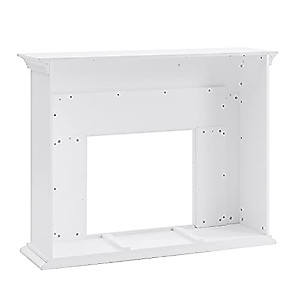 SEI Furniture Torlington Indoor Electric Fireplace with Mantel, Color Changing LED Flame, White/Gray Marble