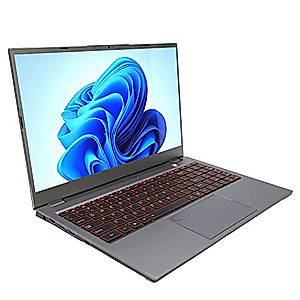 Business Laptop, Six Core CPU Office Laptop Fingerprint Reader 15.6 Inch for Travel (8+256G US Plug)