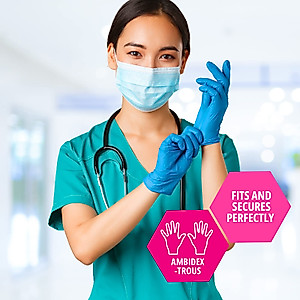 MED PRIDE Disposable Blue Nitrile Gloves, Pack of 200, Ideal for Medical, First Responders, Law Enforcement, Tattoo Artists, Food Vendors, Painters, Cleaners, Pet Care, and More