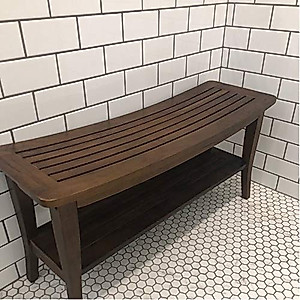 AlaTeak Teak Indoor Outdoor Patio Garden Yard Bath Shower Spa Waterproof Stool Bench