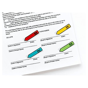 Post-it Message "Sign Here" Flags, 30/Dispenser, 4 Dispensers/Pack, .47 in Wide, Assorted Colors (684-SH)