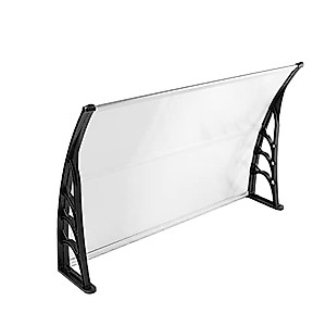 Choies 40" x 40" Window Awning Polycarbonate Door Canopy Cover Outdoor Patio Front Door Garden Awning Canopy UV Rain Snow Sunlight Protection One Piece Hollow Sheet (White)