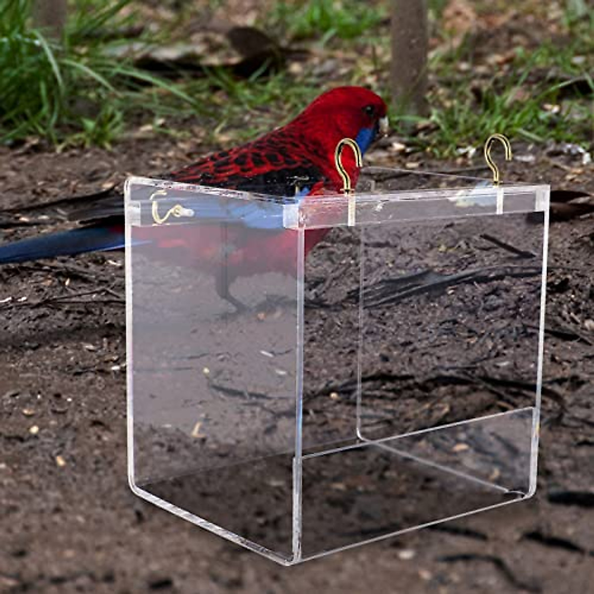 Ipetboom Bath Tray Bath Tray Clear Container Clear Tub Bird Bath for Cage Clear Acrylic Bird Bathtub Parrot Parakeets Shower No Bird Feeder for Cage Bathtub Box Small Bird Parrot Food Tray Food Tray