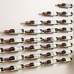 OFILLES 6-Shelf Metal Wall Mounted Wine Rack Organizer, Hanging Wine Bottle Holder Display for Beverages/Liquor Bottles Storage