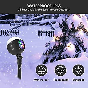 Halloween Lights, Projector Decorations Outdoor Indoor LED Projection Light with 4 Dynamic Patterns Show Holiday Landscape Outside Spotlight for Party House Wall Gate