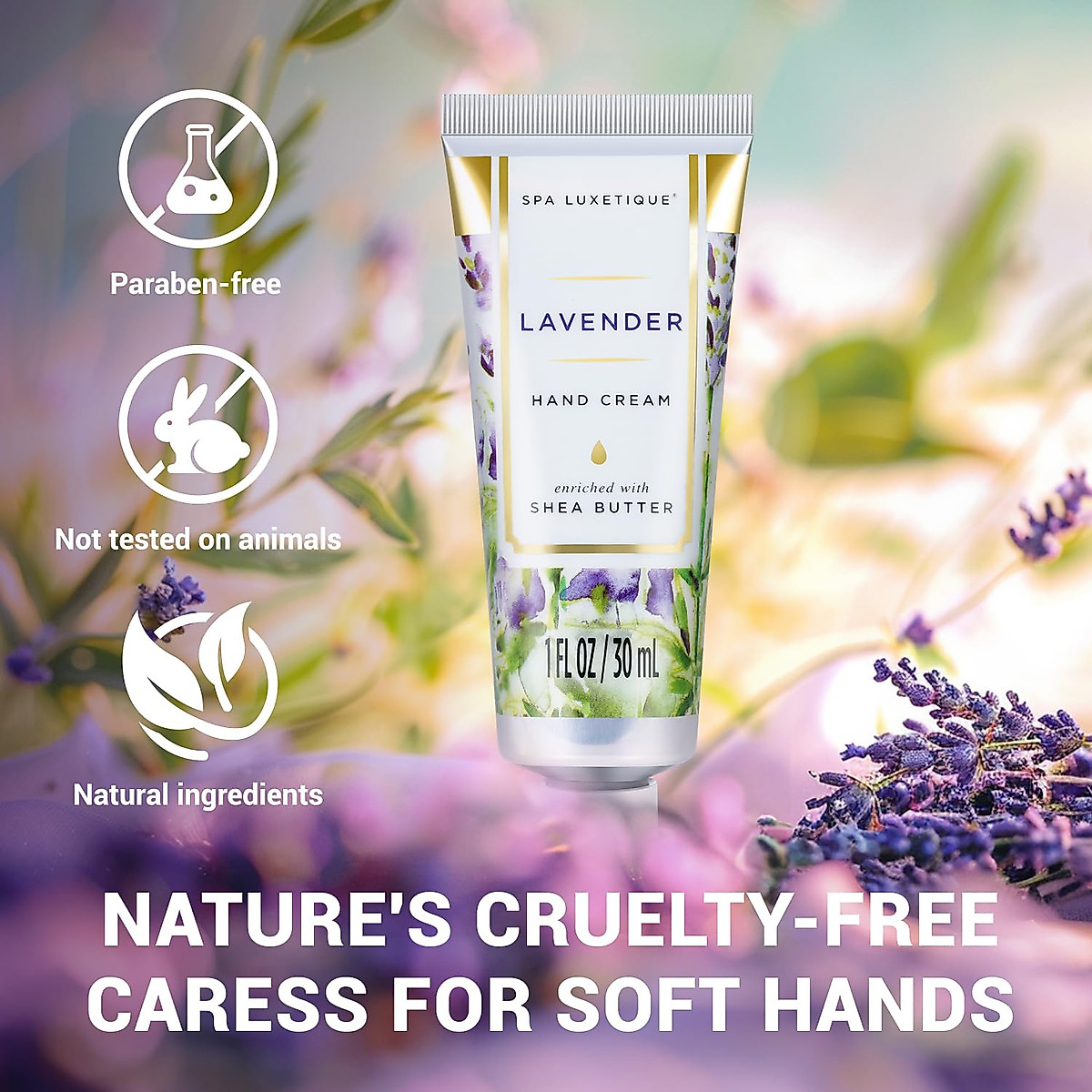 spa luxetique Hand Cream Hand Cream Set Gift for Women Hand Lotion with Natural Aloe and Vitamin E for Dry Skin Mini Travel Size Scented Hand Lotion | 6 x 1.0 oz/30ml