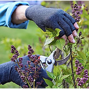 ComfyBrace Arthritis Hand Compression Gloves F.D.A. Comfy Fit, Fingerless Design, Breathable Moisture Wicking Fabric – Ease Muscle Tension, Relieve Carpal Tunnel Aches (Small)