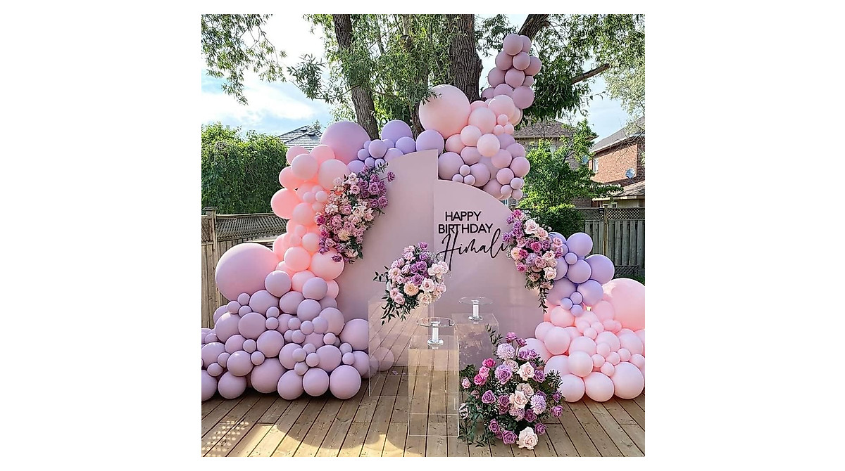 Partycus Pink Purple Balloon Arch Kit for Birthdays & Events