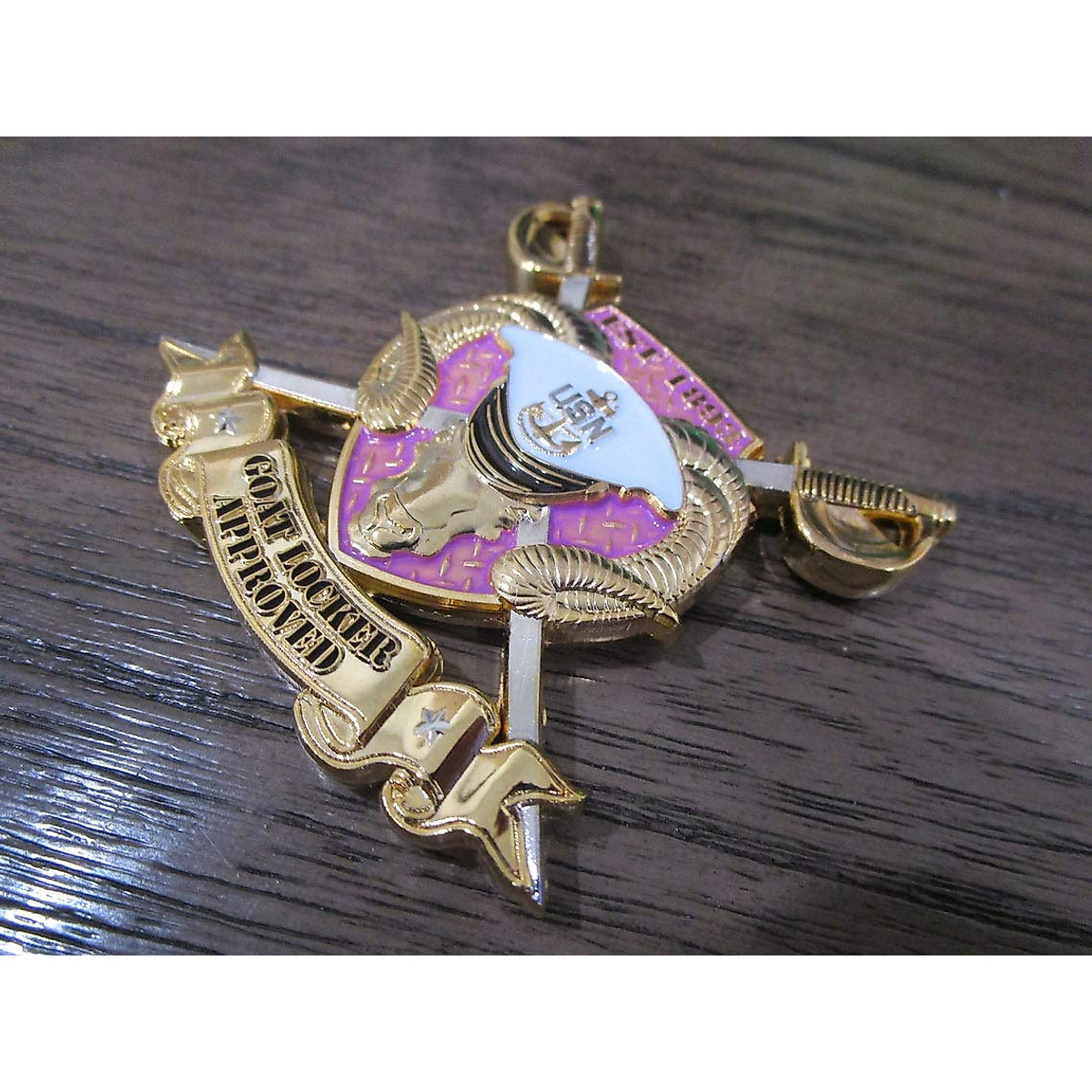 Oneworldtreasures USN Goat Locker Approved Deckplate Certified Female Navy Chief CPO Pink Challenge Coin