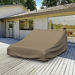 Budge P2A01BTNW3 StormBlock Hillside Double Patio Chaise Lounge Cover Premium, Outdoor, Waterproof, Black and Tan Weave