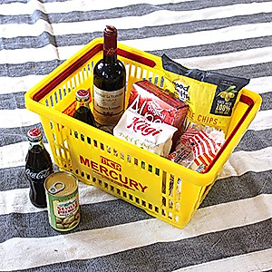 Mercury Shopping Cash Register Basket Storage Box Basket Interior Outdoor Camping Barbecue Market 42 x 29.2 x 22 cm White MEMABAWH