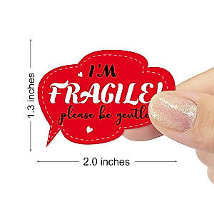 Wailozco I’m Fragile Please Be Gentle Stickers,Thank You Stickers,Handmade Stickers,Small Shop Stickers,Envelopes Stickers for Small Business, Online Retailers,Handmade Goods,500 Labels Per Roll