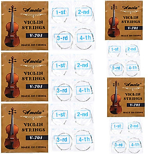5 Sets Replacement Stainless Steel 3/4 4/4 Size Fiddle String Violin Strings E A D G