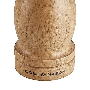 Cole & Mason HA0825P Beech Capstan A8 Salt Mill, Precision+ Wooden, Beech Wood, 200 mm, Single, Includes 1 x Salt Grinder