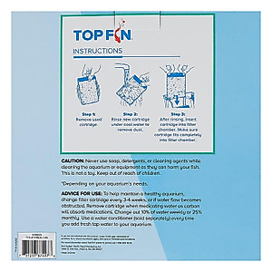 Top Fin Silenstream PF-L Refill for PF20, PF30, PF40 and PF75 Power Filters 6.5in x 4.5- (12 Count) 1 Year Supply