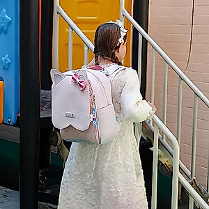 AUOBAG Preschool Backpacks for Girls - Cute Kids Backpack, CPSC Certified, Adjustable Ergonomic Back Ages 4-8 Includes Pendant