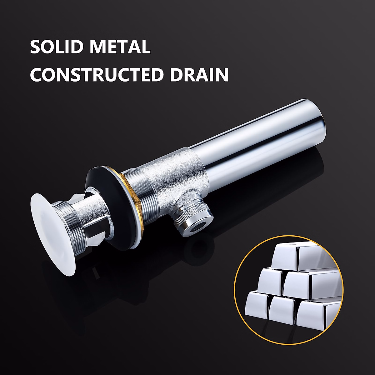 Rough-In Valve with Drain Assembly, Compatible with Moen Widespread Bathroom Sink Faucet, 1/2-Inch IPS Connections, Brass Construction