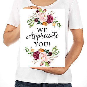 Andaz Press Thank You Jumbo Card, 8.5 x 11 inch, We Appreciate You, Blank Thank You Greeting Card with Envelope, Card for Doctors, Nurses, Essential Workers, Teachers, 1-Pack We Appreciate You Card