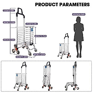 Shopping Cart for Groceries,Folding Shopping Cart Utility Shopping Laundry Cart with Wheels,Small Size (Blue)