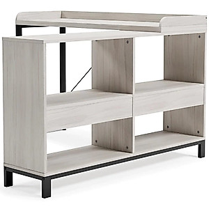 Signature Design by Ashley Bayflynn Modern L-Desk, White & Black