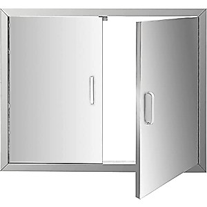 S7 Outdoor Kitchen Doors, 31W x 24H Inch, BBQ Door Stainless Steel Wall Construction Vertical, Outdoor Kitchen Door for BBQ Island, Grilling Station, Outside Cabinet