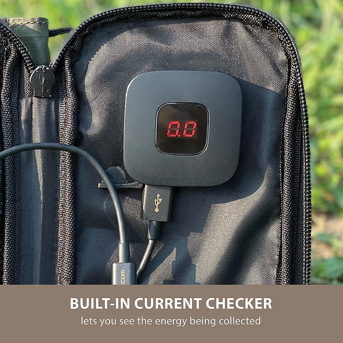 ELECOM NESTOUT Portable Solar Panel, Dual USB-A Ports, 14W Power Generation Charger for Phone Camping, Durable Water-Resistant Ripstop Nylon, Foldable Lightweight, Adjustable Stands (2-Panel)