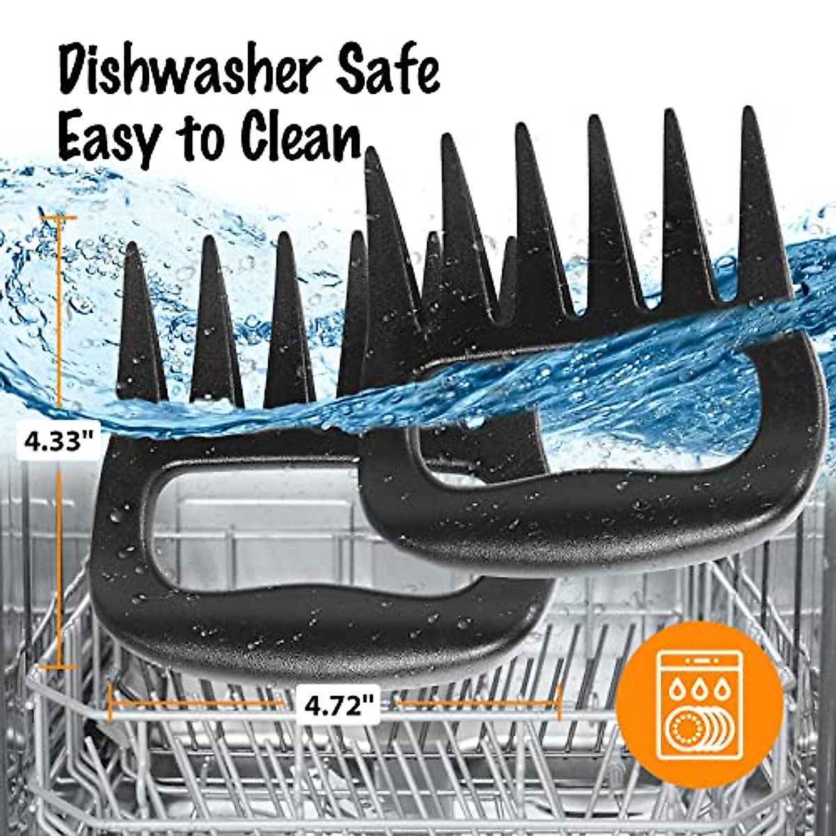 Meat Claws for Shredding, Solid Heavy Duty Meat Shredder Tool Bear Claws - Funny Stocking Stuffers for Men Dad- Smoker Grill Accessories for BBQ Gifts for Men - One Pair