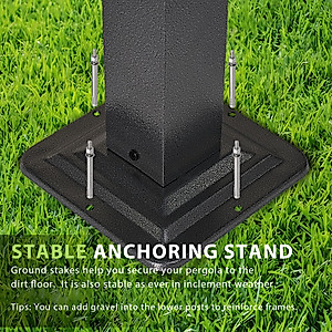 Aoxun 10'x12' Outdoor Pergola, Retractable Pergola with Adjustable Roof, Aluminum Pergola with Sun Shade Canopy, Modern Metal Patio Pergola with Brown Shade Cover for Garden, Backyard and Deck