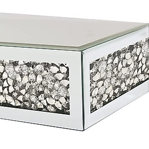 LXARTZJ Diamond Crystals Wall Rack Mirror Crushed Diamond Decorative Wall Shelf for Home Decoration Crystal Diamond Wall Art Decor Accent Piece Showcase