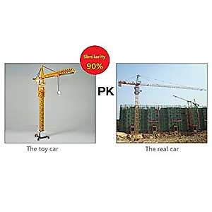 Tipmant Large Size Alloy Die-cast Model Toy Diecast Tower Slewing Crane Truck Vehicle Miniature Car 1:50 Gift for Kids Height 20 inch