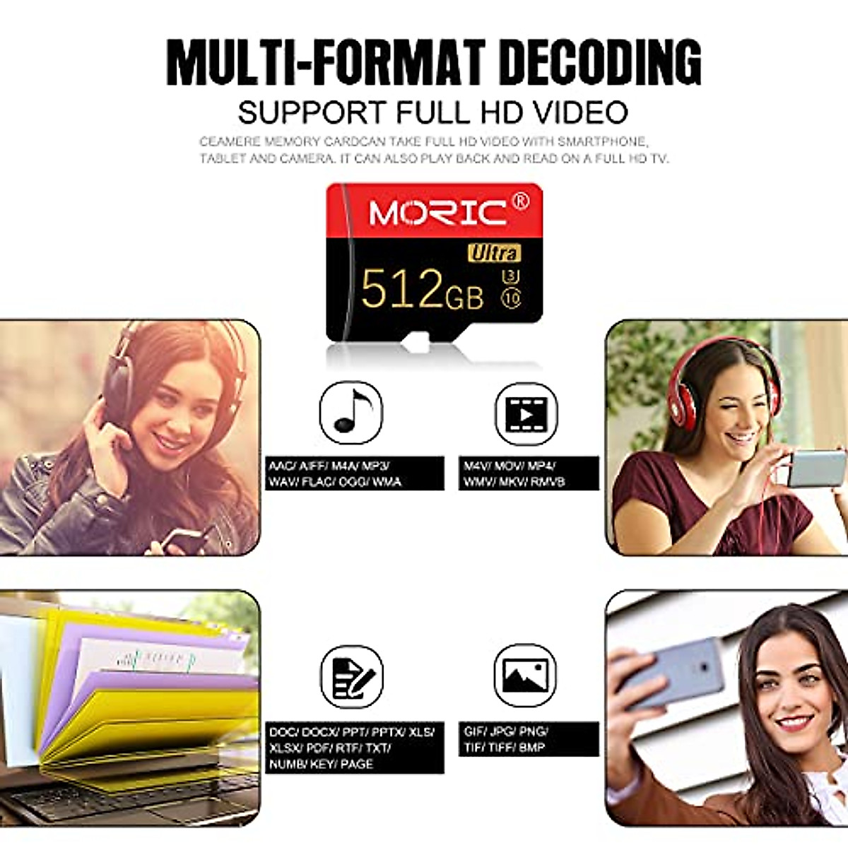 512GB Memory Card Micro SD Card 512GB High Speed Class 10 for Smartphones/Cameras/Tablets/Nintendo-Switch and Drone