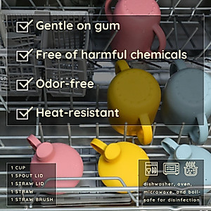 Blue Sustainable silicone sippy cup for baby | 6months+ | safe | 8oz | spill resistant lid