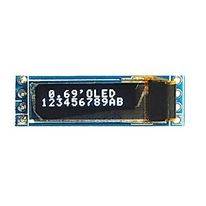 0.69 inch 96x16 OLED Display Module White Display 0.69" SSD1306 LCD Screen Control Board for Arduino 3-5.5V IIC Interface
