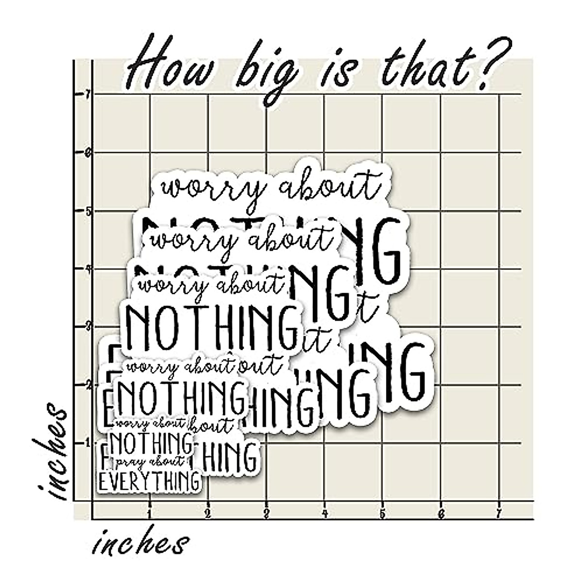 Miraki Pray About Everything Sticker, Christian Sticker, Bible Verse Sticker, Inspirational Sticker, Water Assitant Die-Cut Vinyl Funny Decals for Laptop, Phone, Water Bottles, Kindle Sticker