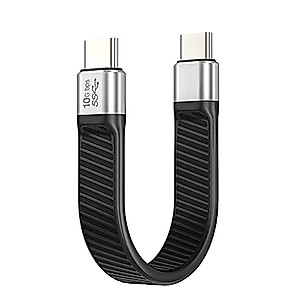 LamToon Short USB C to USB C Cable, USB 3.2 Gen 2 Type C Cable 10Gbps Data Transfer 100W PD Fast Charge Cable FPC Design, 4K@60Hz Video Output, Thunderbolt 3 Compatible for MacBook Pro, iPad Pro
