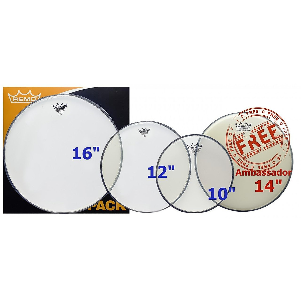 Remo Drum Set, 12-inch (PP0312BE)