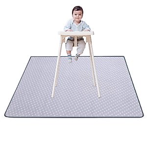 UBBCARE Splat Mat for Under High Chair Floor Mat Baby Waterproof Anti-Slip Splash Mess Mat Portable Play Mat and Table Cloth 51"