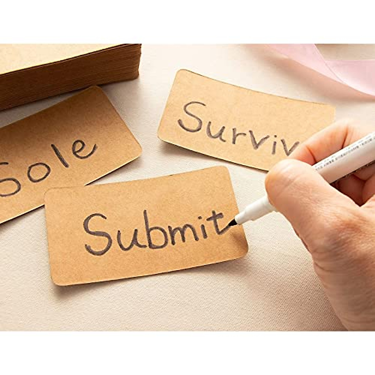250-Pack Blank Index Cards for Studying & Crafts