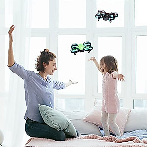 2 Pack Mini Drone for Kids and Beginners, Remote Control Helicopter Quadcopter with 6 Modular Batteries, Auto Hovering, 3 Speed Modes, Headless Mode, Indoor RC Pocket Plane Gift for Boys and Girls, Green and Red