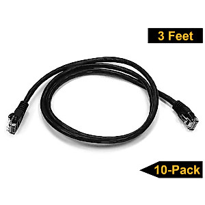 iMBAPrice 15' Cat5e Network Ethernet Patch Cable, 10 Pack, Black (IMBA-CAT5-15BK-10PK)
