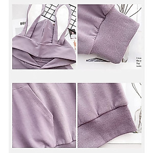 Women Kawaii Bunny Ear Hoodie Rabbit Aesthetic Cute Oversized Japanese Hooded Sweatshirt Long Sleeve Top Fall Winter (Purple,XL,X-Large)