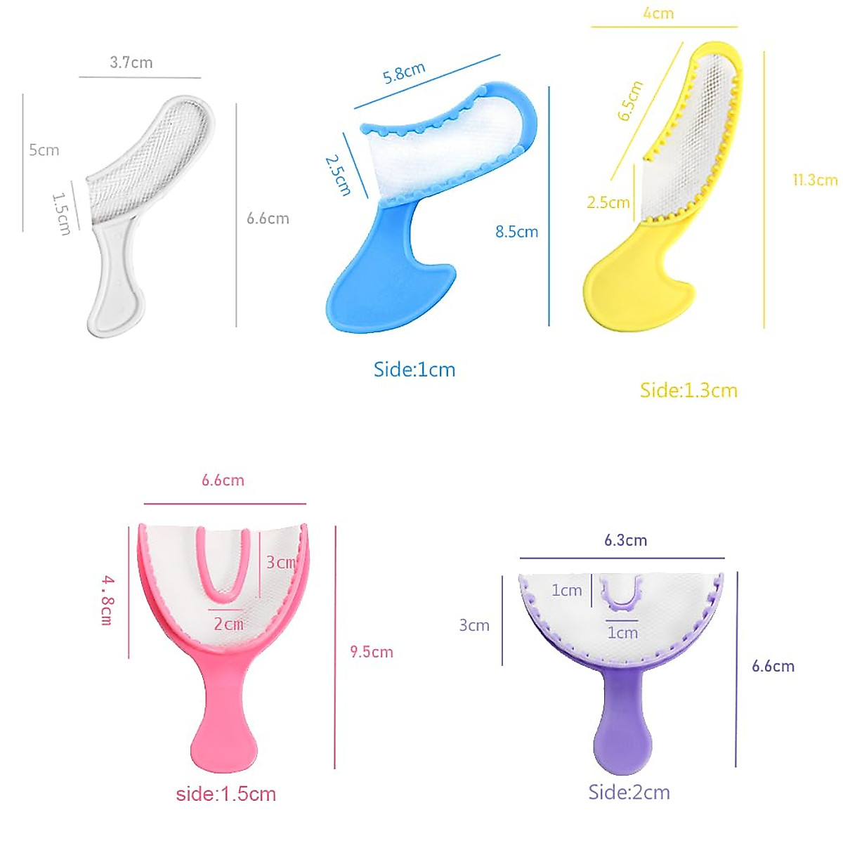 JMU Full Arch Bite Registration Trays 30 Pcs, Disposable Dental Impression Trays for Teeth Modes Pink